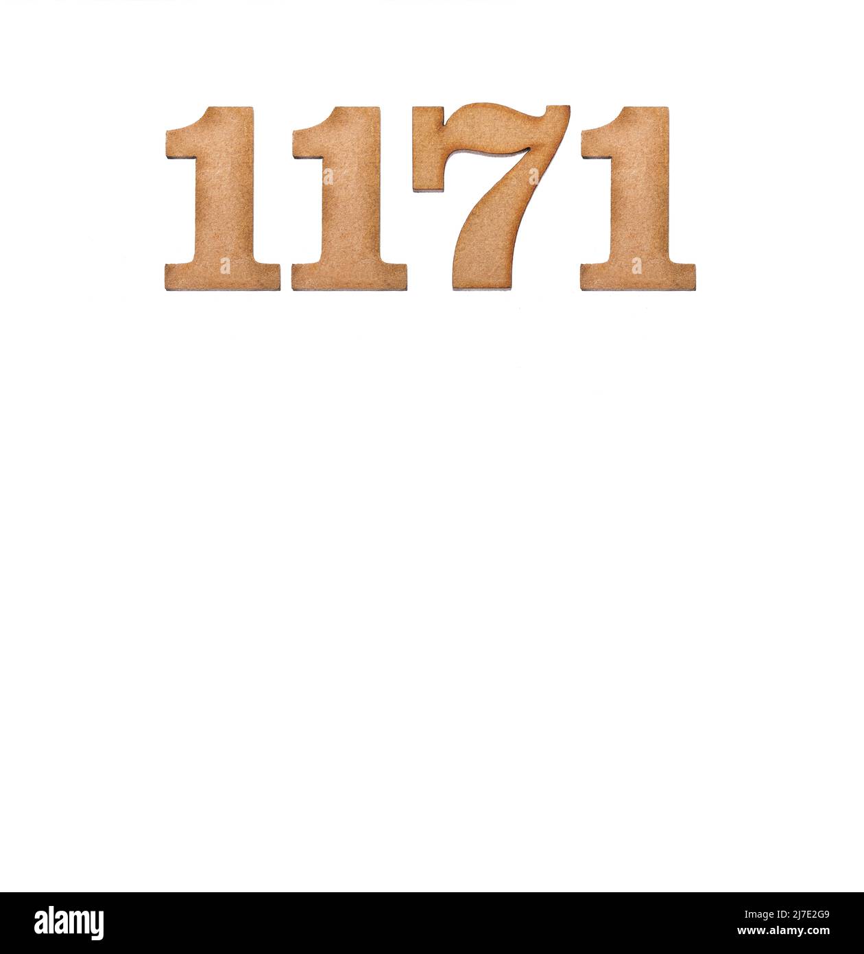 Number 1171 in wood, isolated on white background Stock Photo - Alamy