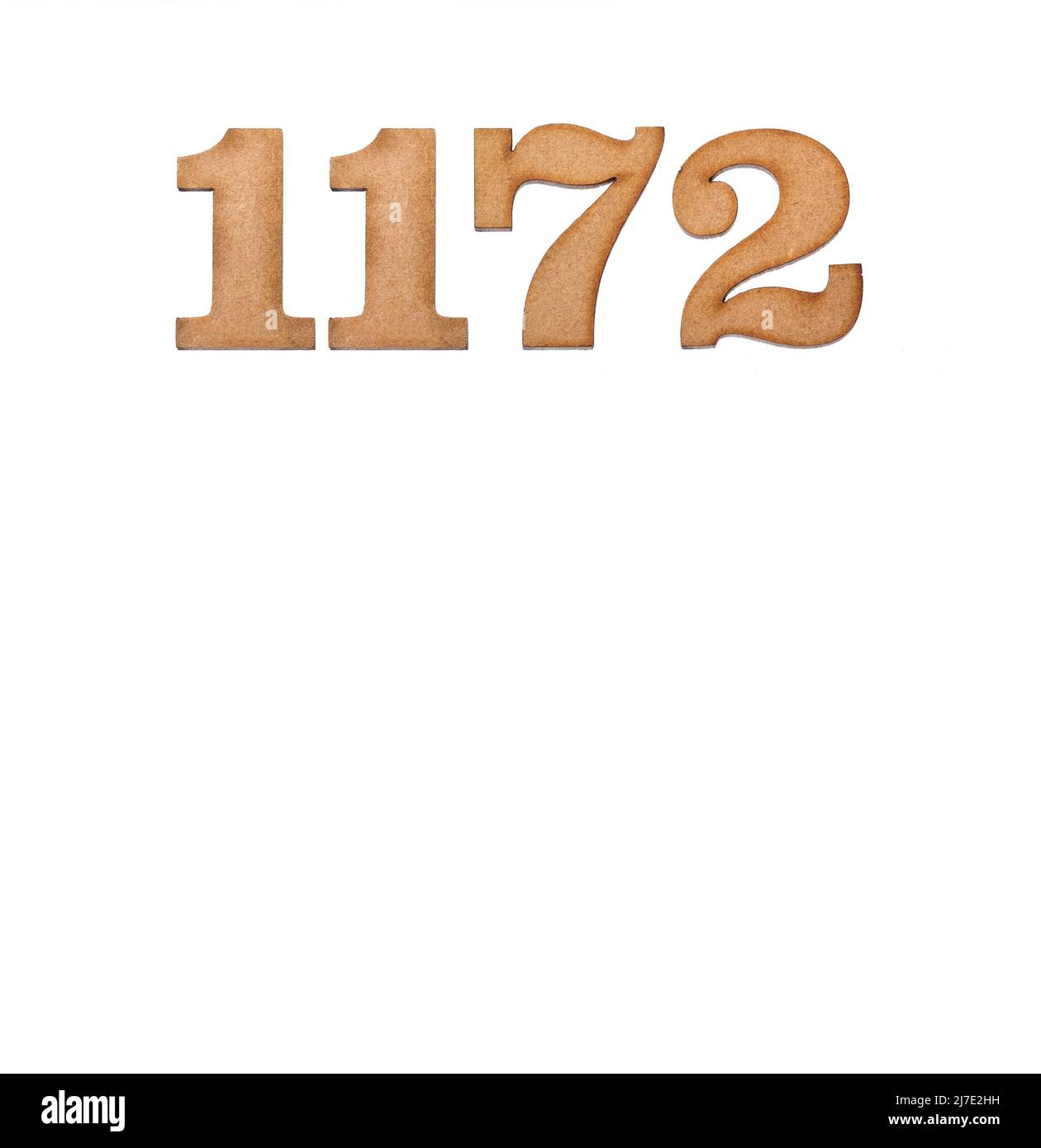 Number 1172 - Piece of wood isolated on white background Stock Photo ...