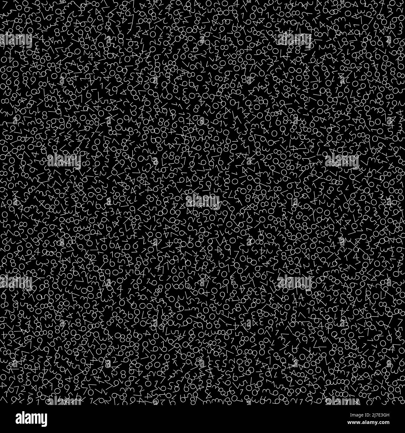 Falling numbers, big data concept. Binary white disorderly flying ...