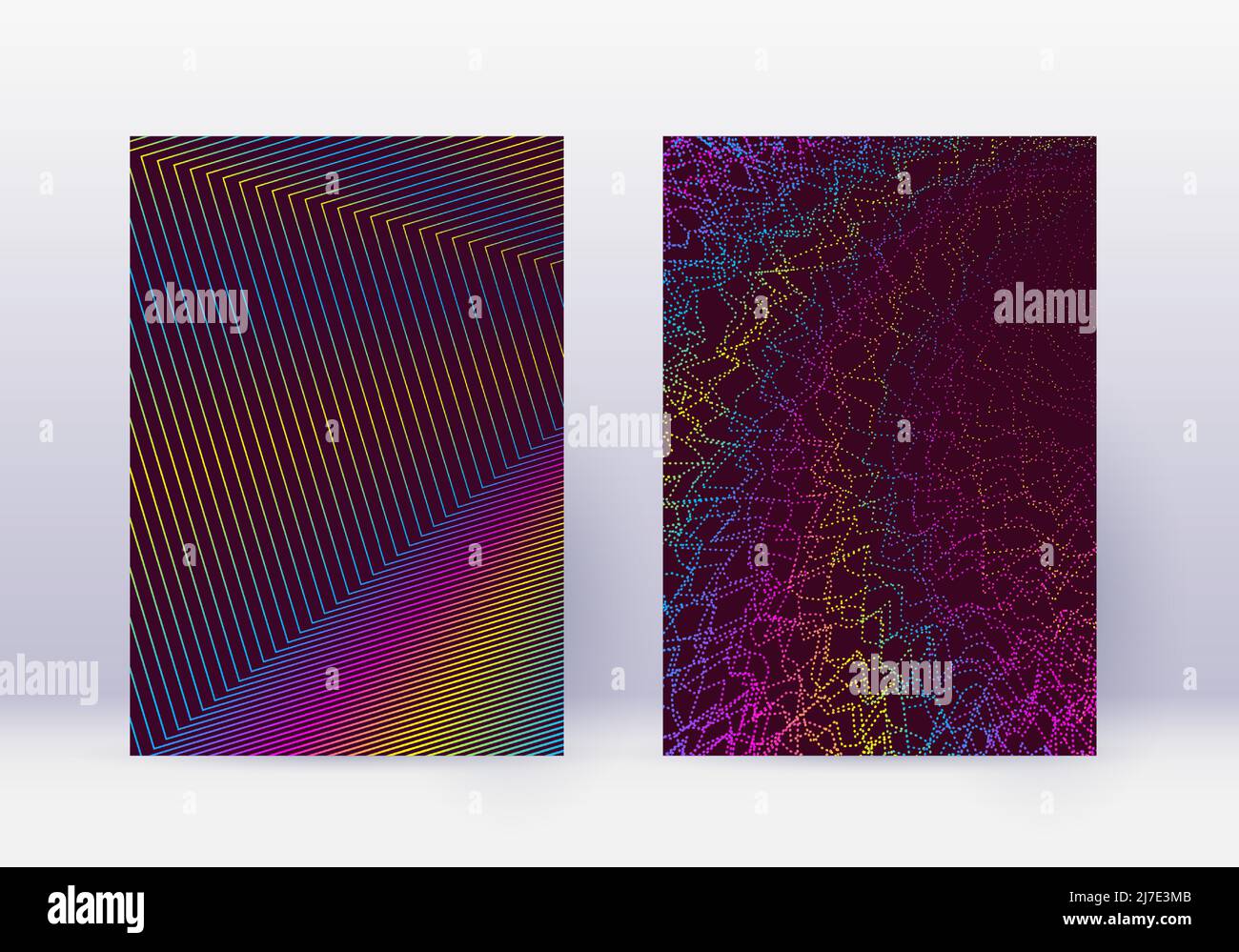 Cover design template set. Abstract lines modern brochure layout ...