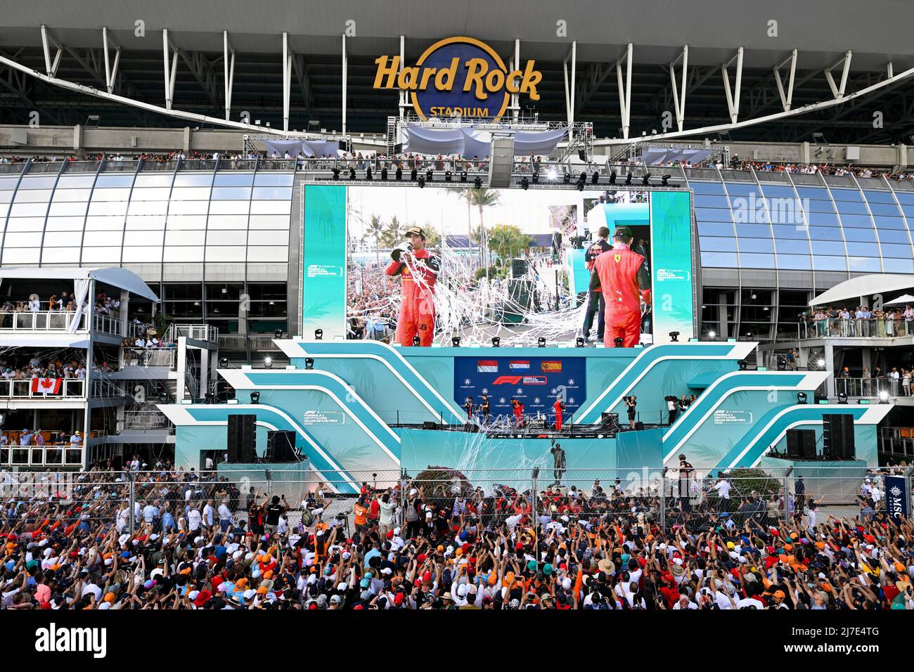 8th May 2022; Miami, Florida, USA; Fans cheer on the track as Oracle ...