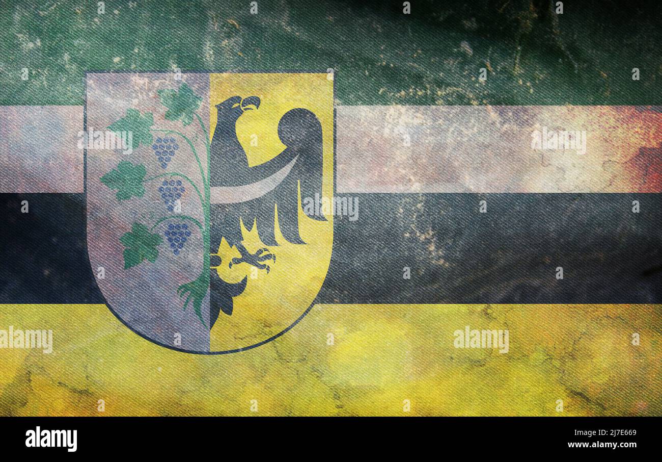 Top view of retro flag sroda slaska, Poland with grunge texture. Polish ...