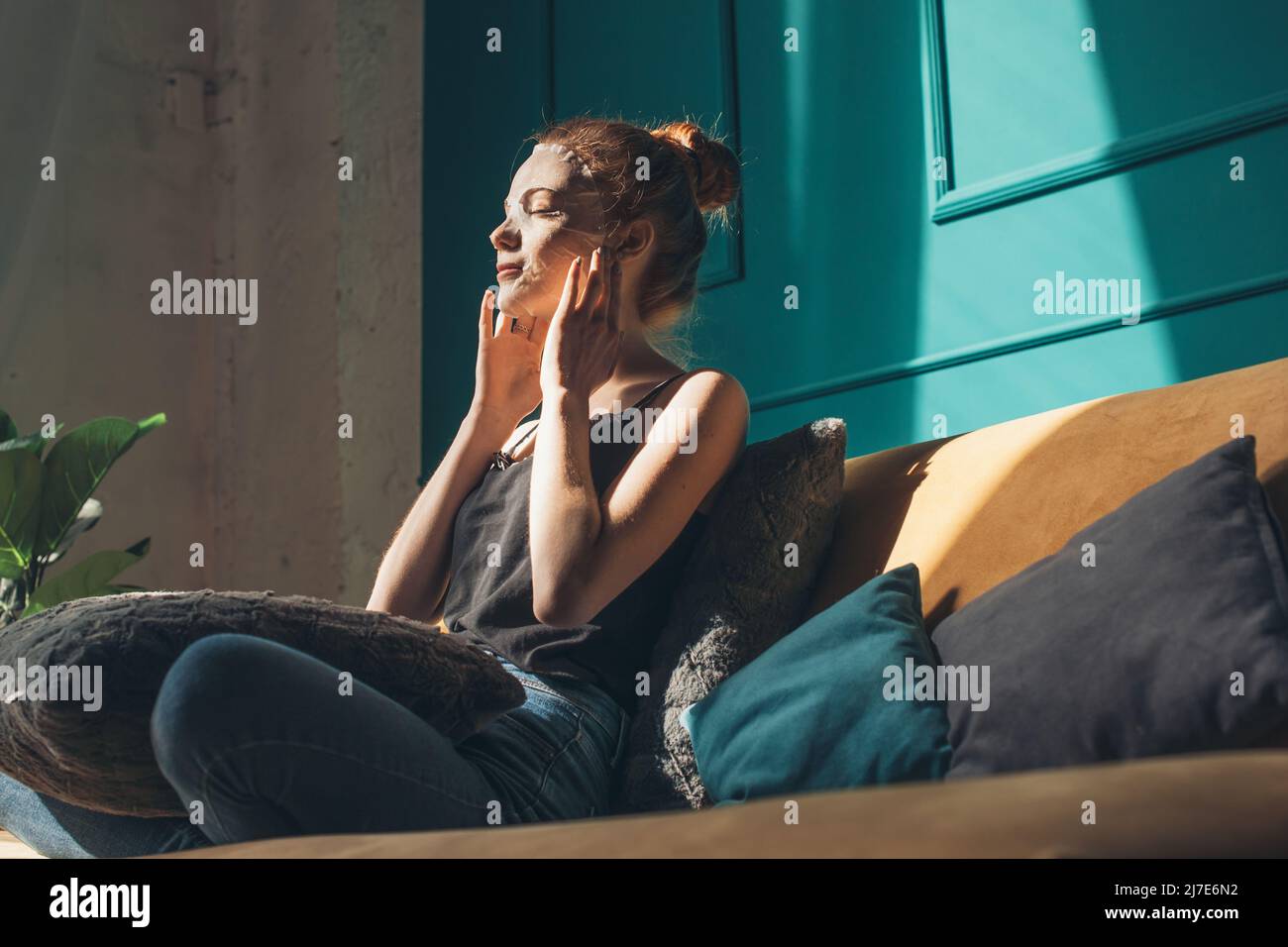 Applying hair mask hi-res stock photography and images - Alamy