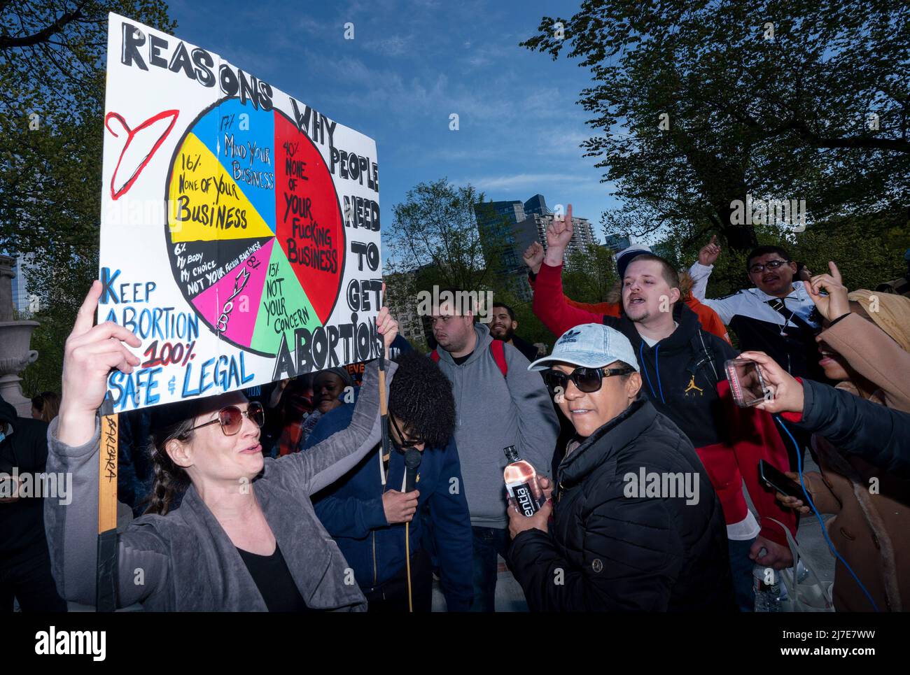 May 8, 2022, Boston, Massachusetts USA: Pro Choice activist (L) holds a ...
