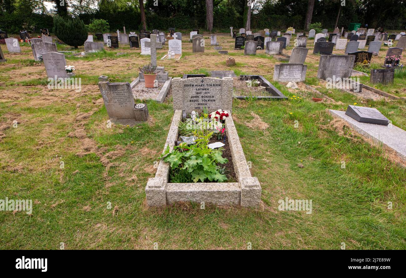 The grave of J R R Tolkien, author of The Lord of the Rings, in ...
