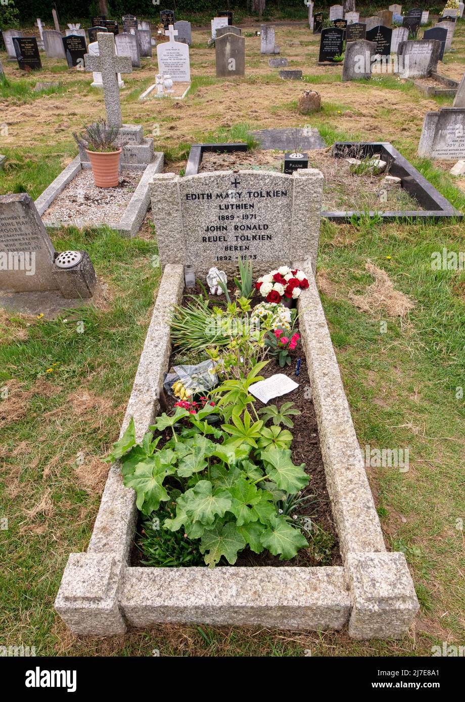 The grave of J R R Tolkien, author of The Lord of the Rings, in ...
