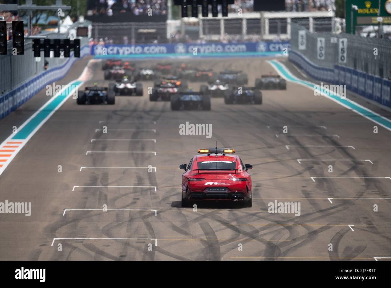 Miami Grand Prix, Sunday 8th May 2022. The Aston Martin FIA Safety Car ...