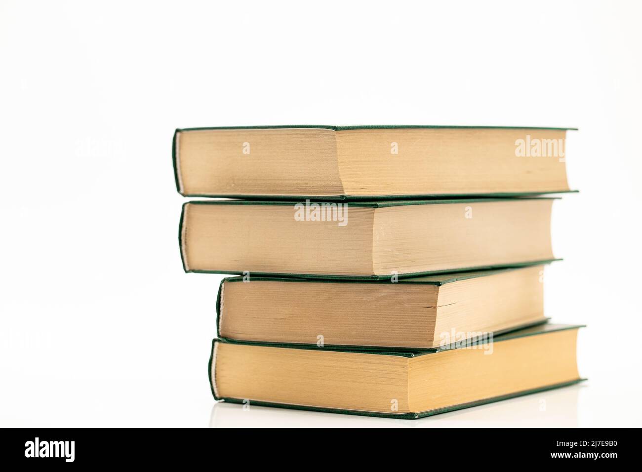 Books stack with covers on a white background.Reading of books ...