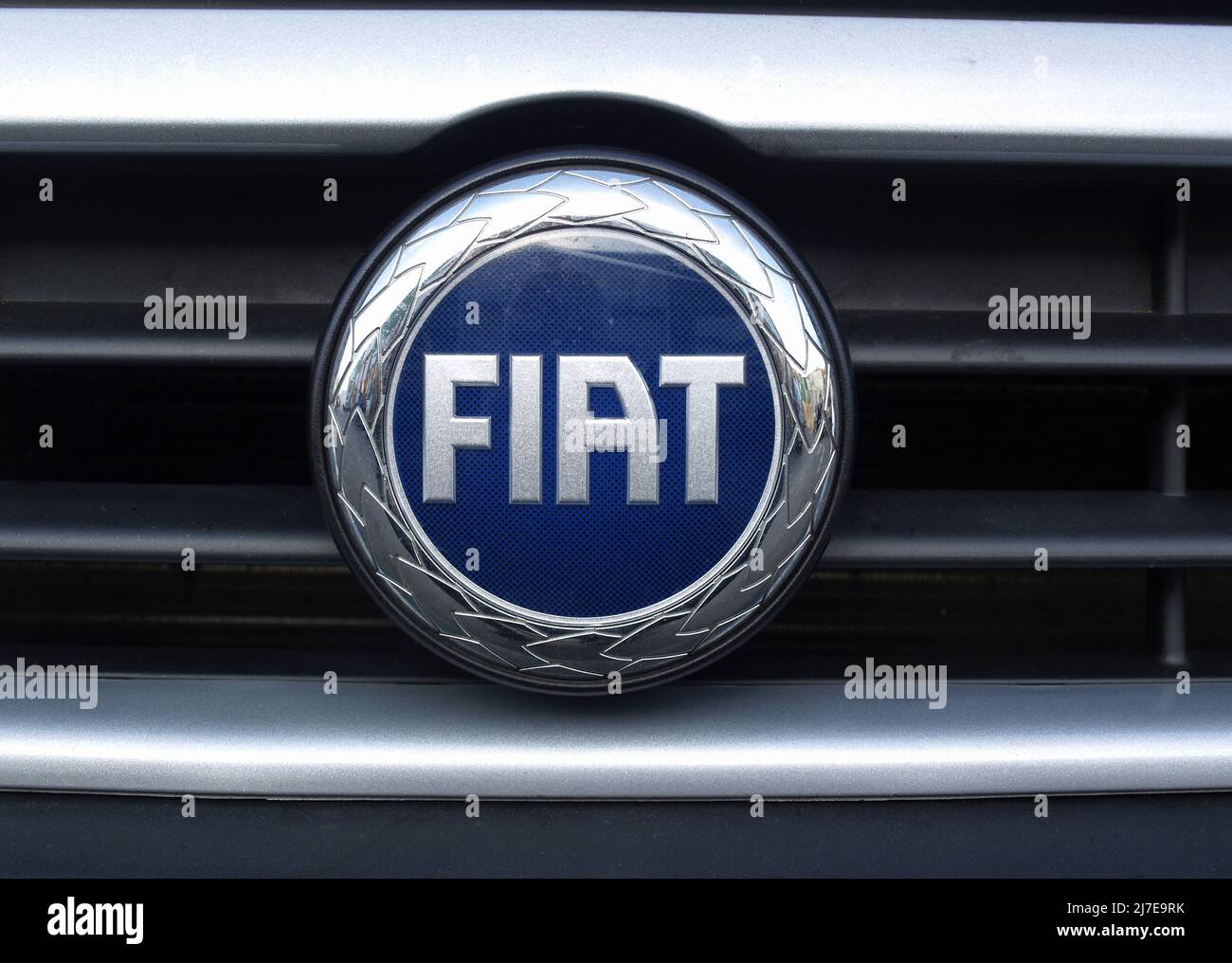 Fiat badge, pictured on the grille of a Fiat Ducato Van Stock Photo - Alamy