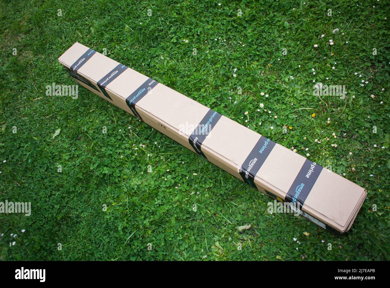 Paris, France - April 29, 2022: View from above of large and long ...