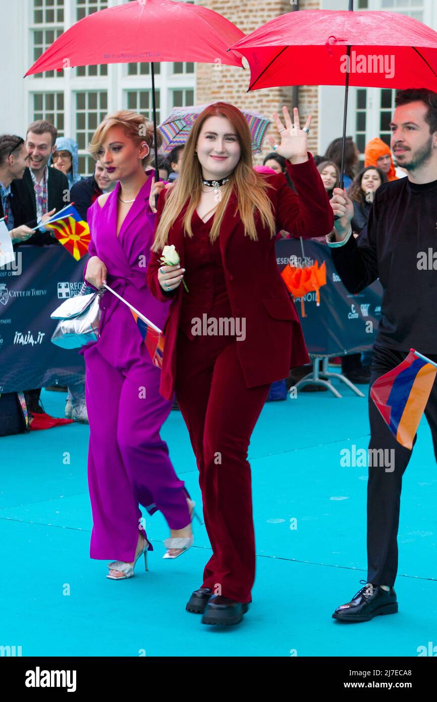 Turin, Italy. 08th May 2022. Armenian singer Rosa Linn arrives at ...
