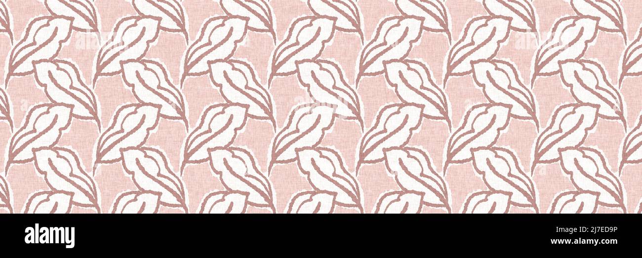 Gender neutral foliage leaf seamless raster border. Simple whimsical 2 ...
