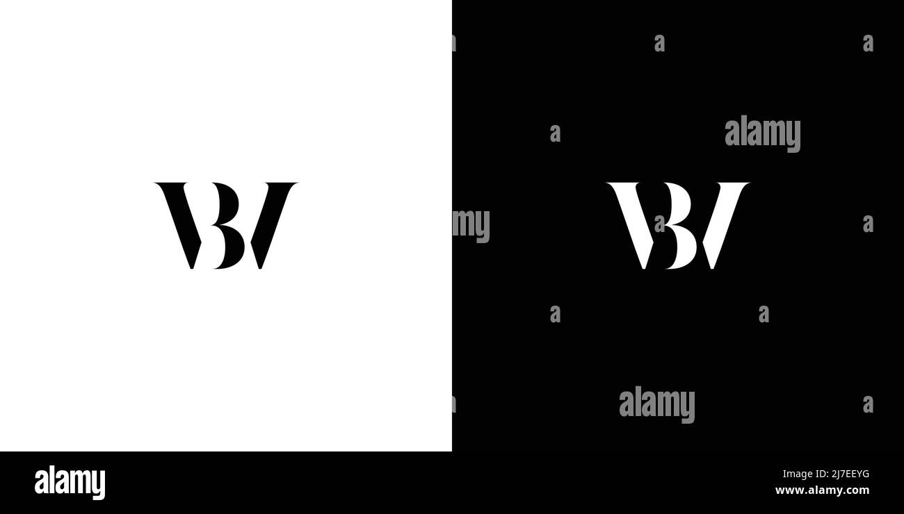 Modern and unique BW letter initial monogram logo design 1 Stock Vector ...