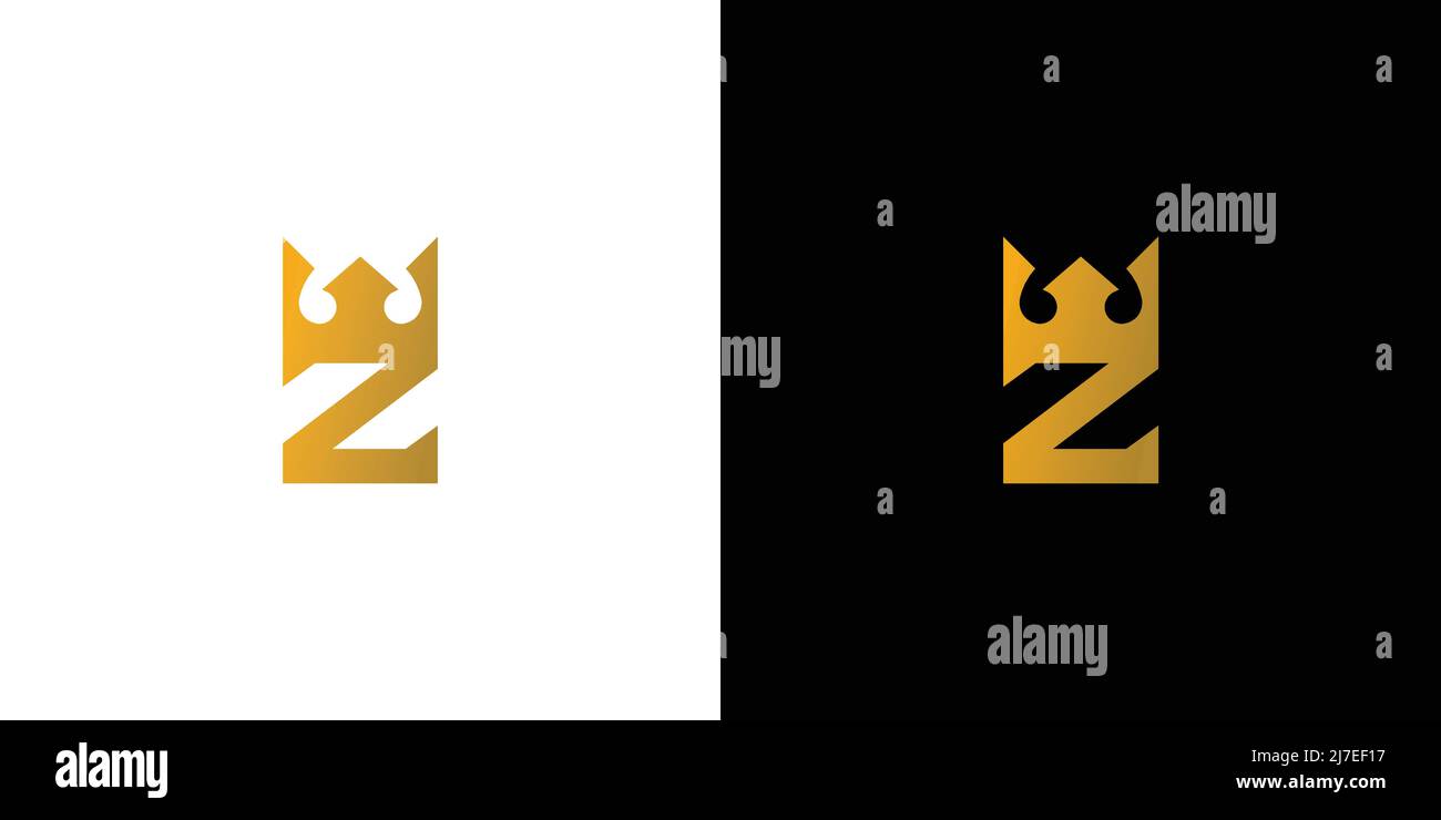 Modern and unique letter Z initial king crown logo design Stock Vector ...
