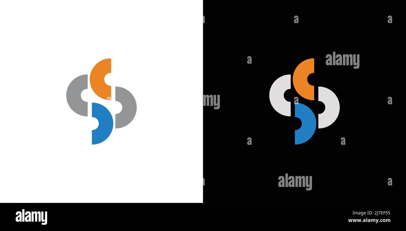 Simple and colorful letter SS initials logo design Stock Vector Image ...