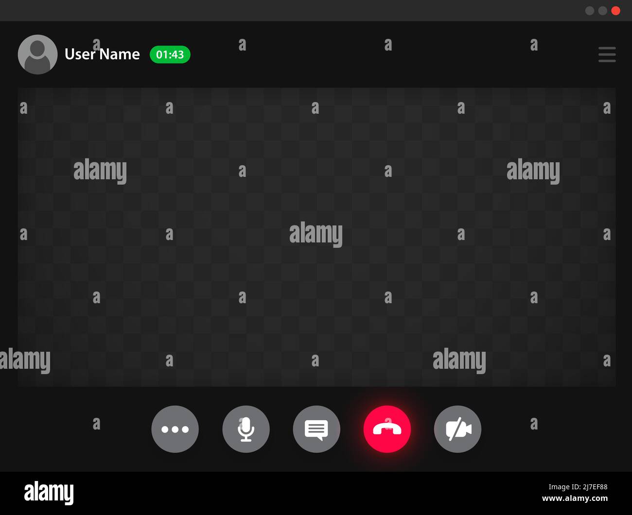 Videocall interface, video chat and conference call screen, vector ...