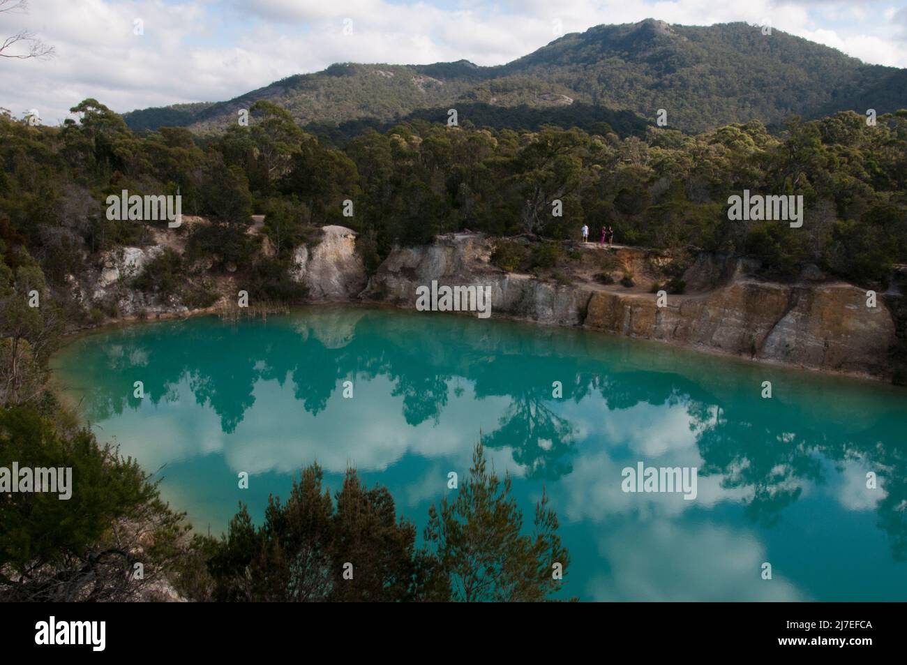 Little Blue Lake, formed within an historic tin mine at South Mount ...