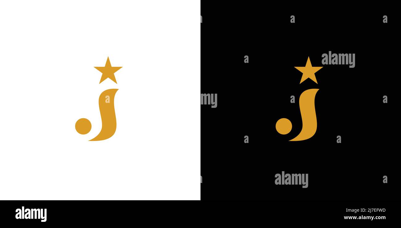 Modern and simple J star letter initials logo design Stock Vector Image ...