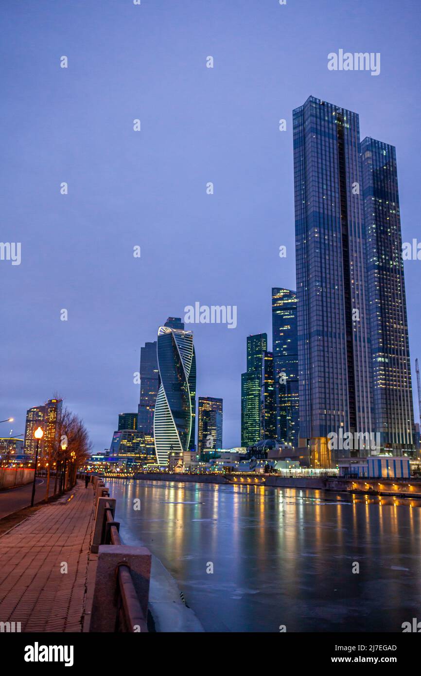 April 1, 2022, Moscow Russia. Moscow City International Business Centre ...