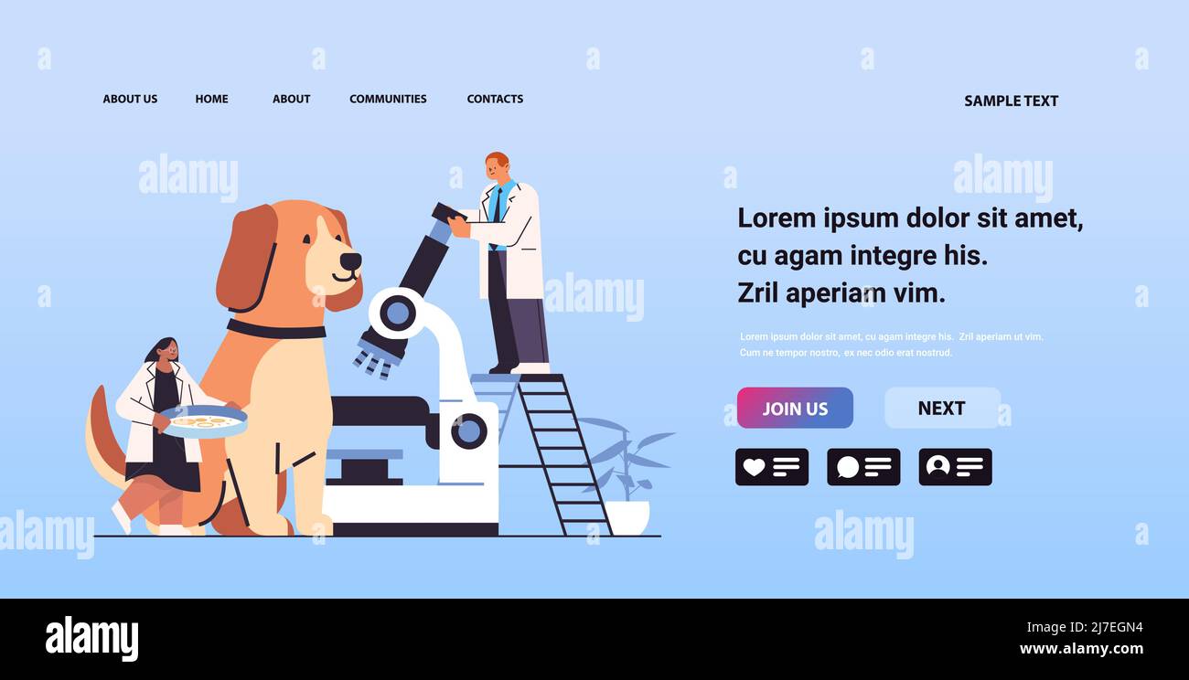 scientists or veterinary workers doing experiments in lab with ...