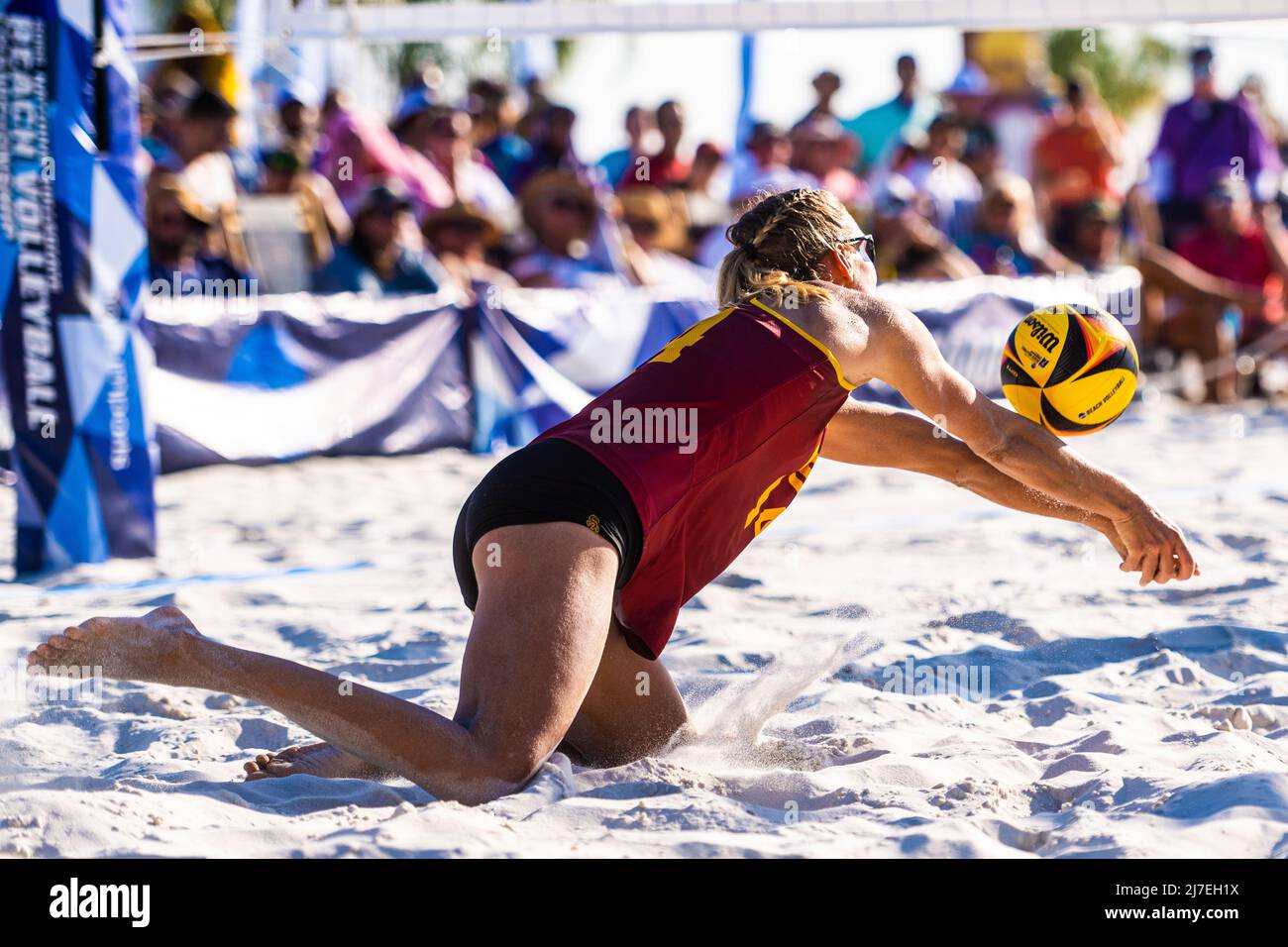 May 8, 2022, Gulf Shores, Alabama, USA: TINA GRAUDINA digs the ball ...