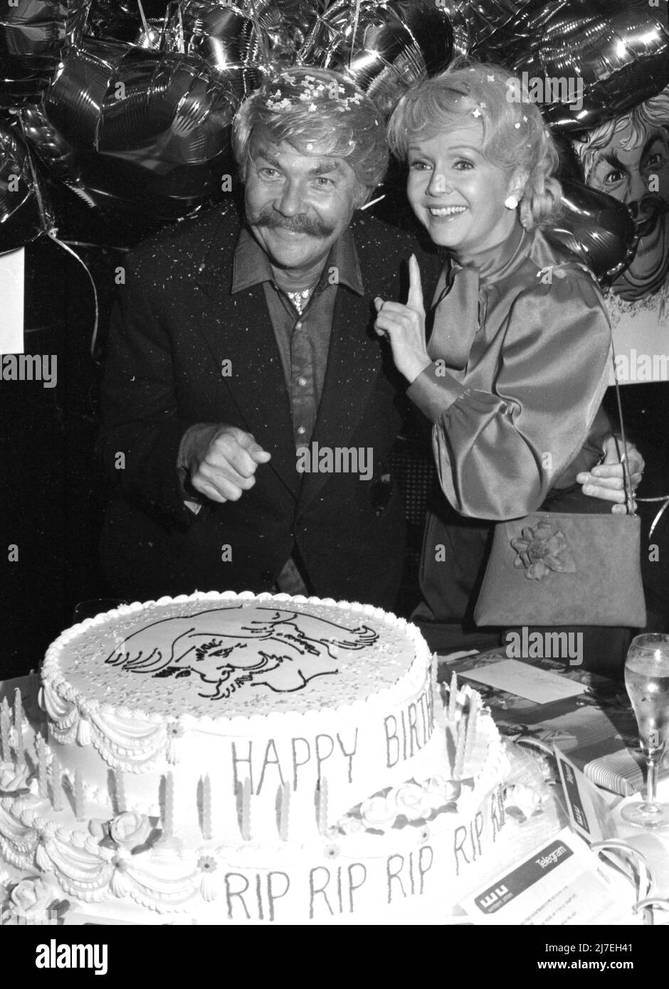 Rip Taylor and Debbie Reynolds at 'Debbie Reynolds Birthday Party For ...