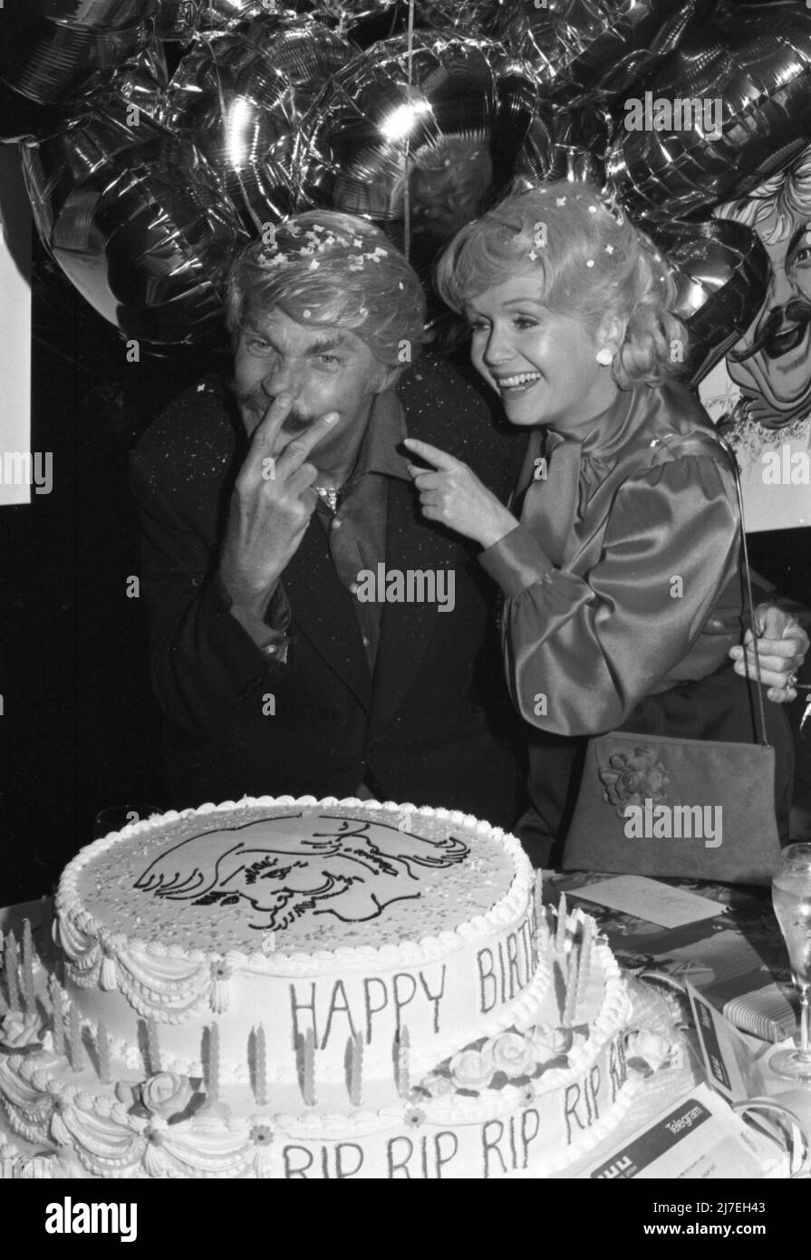 Rip Taylor and Debbie Reynolds at 'Debbie Reynolds Birthday Party For ...