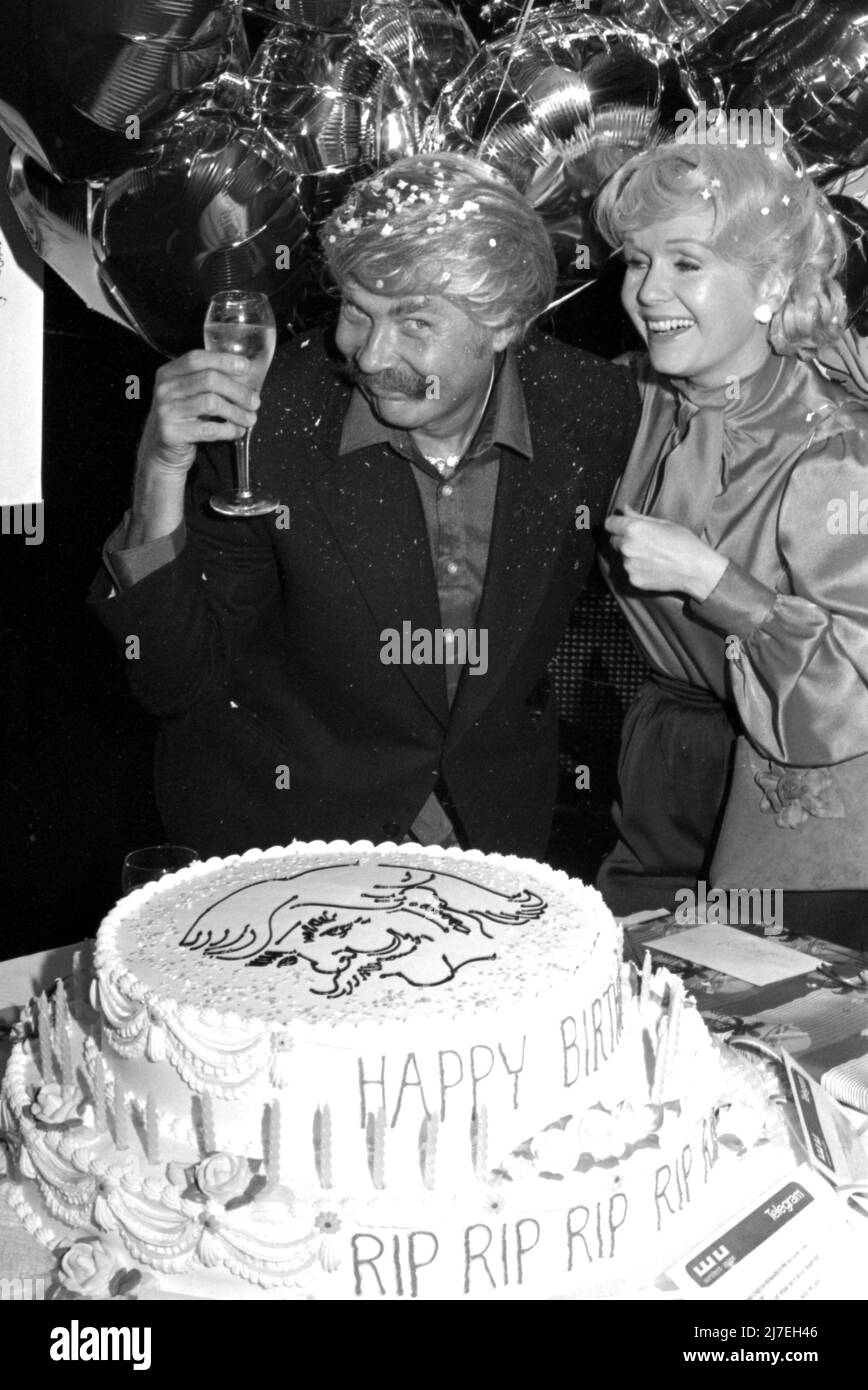 Rip Taylor and Debbie Reynolds at 'Debbie Reynolds Birthday Party For ...