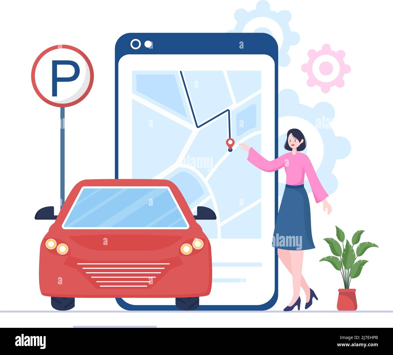 Valet Parking with Ticket Image and Multiple Cars on Public Car Park in ...