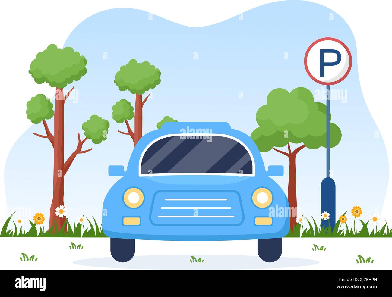 Valet Parking with Ticket Image and Multiple Cars on Public Car Park in ...