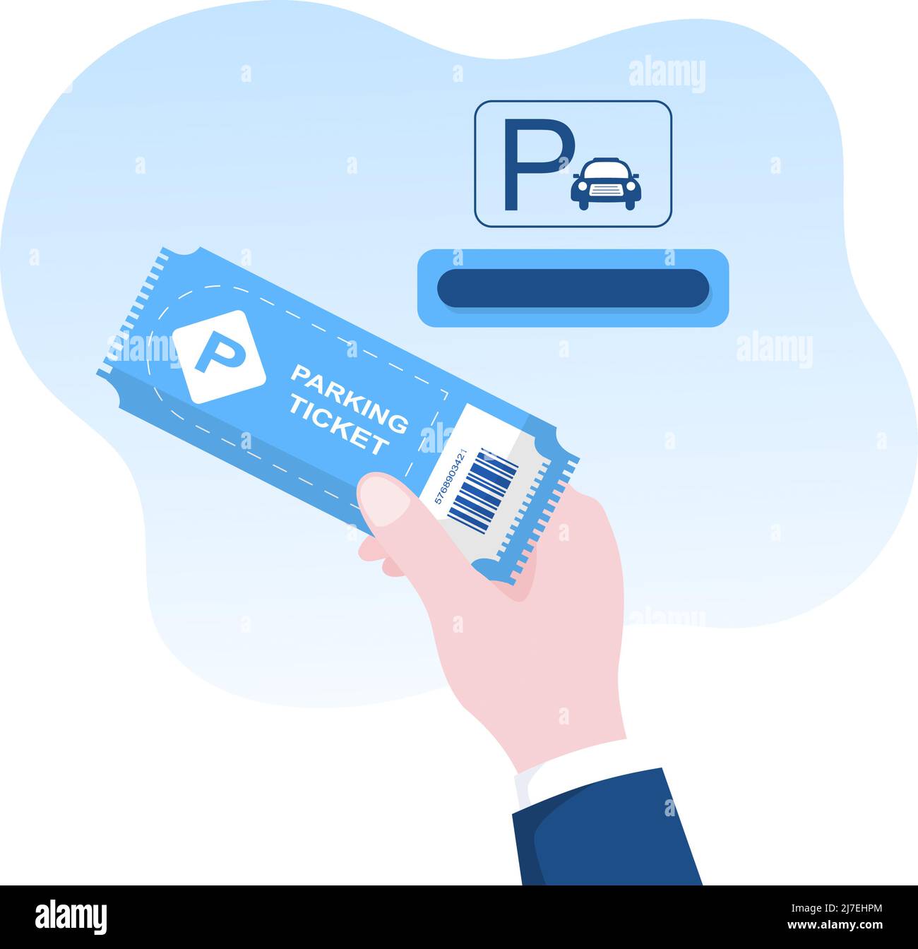 Valet Parking with Ticket Image and Multiple Cars on Public Car Park in ...