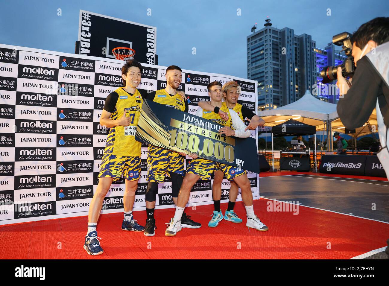 (L - R) Yasuo Iijima, Dusan Samardzic, Dusan Popovic, Yosuke Saito (UTSUNOMIYA BREX), MAY 8 ...