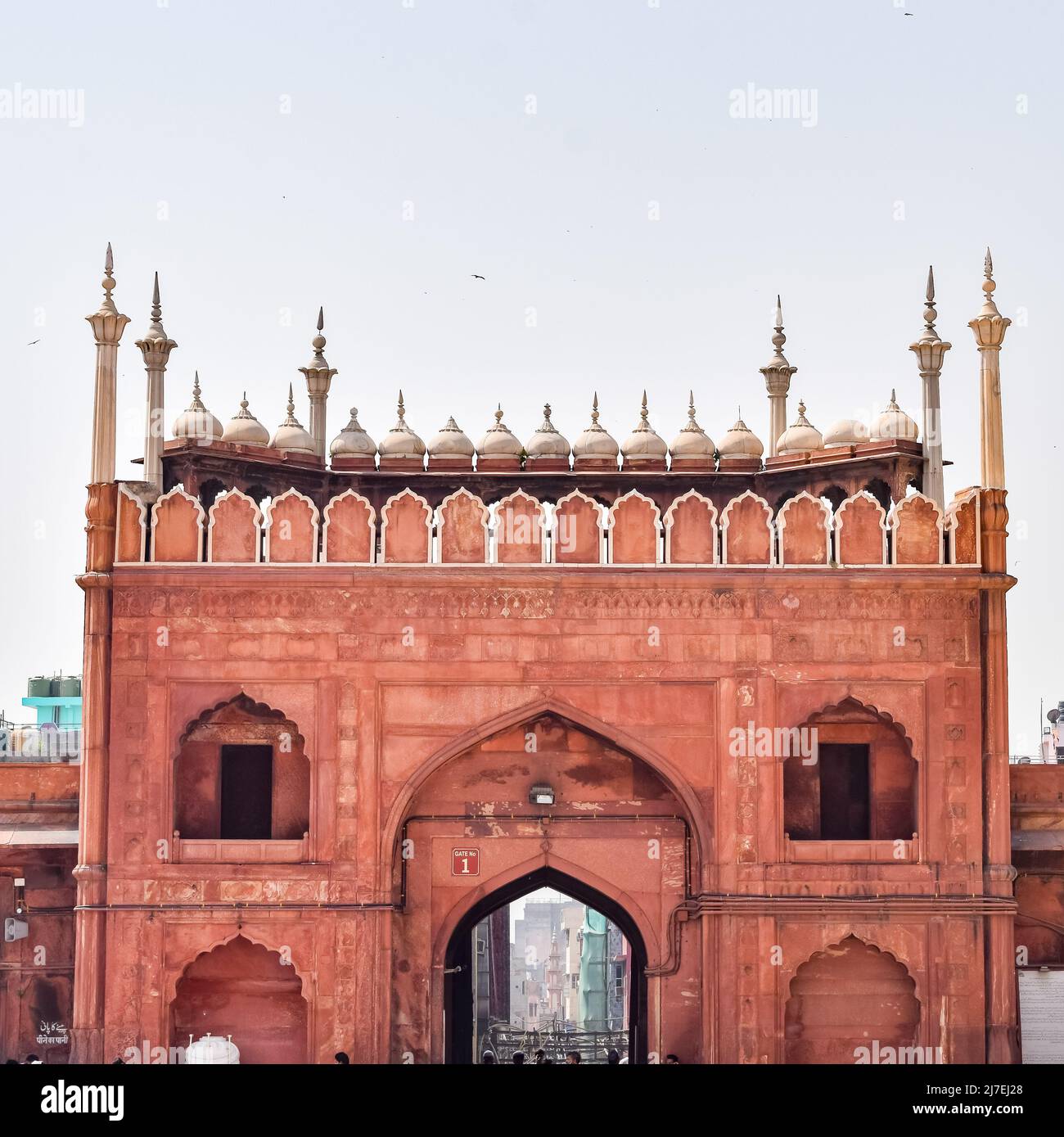 Architectural detail of Jama Masjid Mosque, Old Delhi, India, The ...