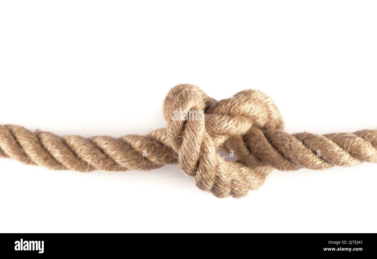 Rope with Reef Knot isolated on the white Background Stock Photo - Alamy