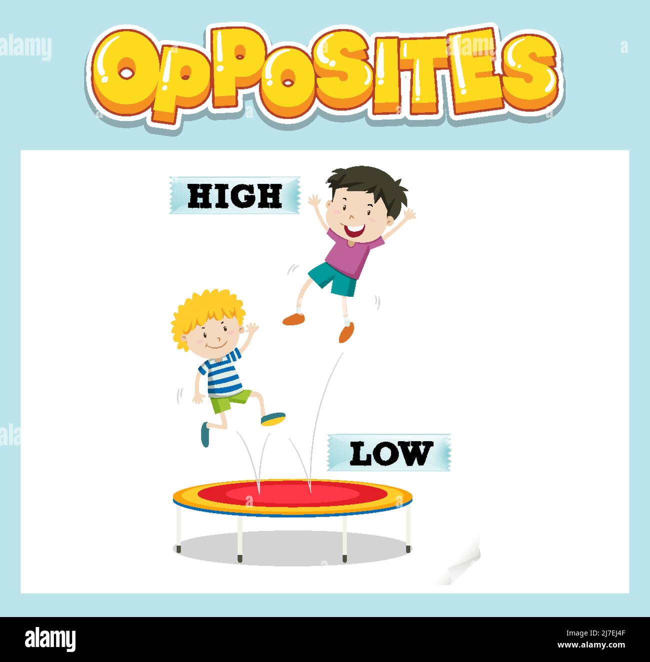 Opposite English words for kids illustration Stock Vector Image & Art ...
