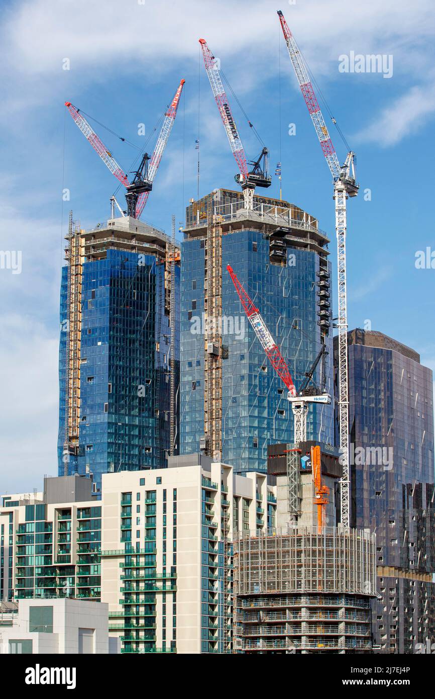 Skyscrapers under construction in Melbourne, Victoria, Australia on ...