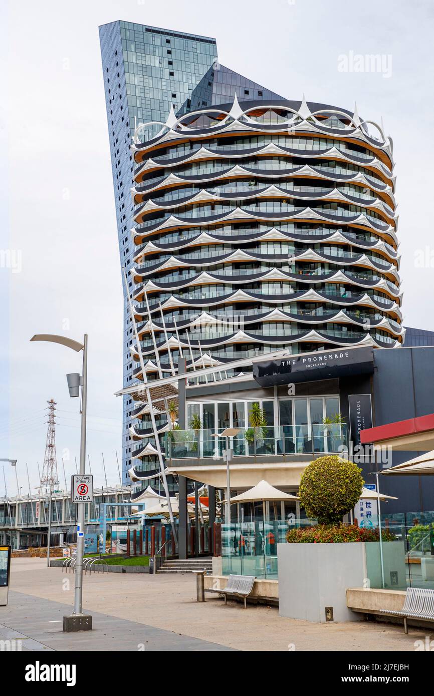 Skyscrapers in Docklands area of Melbourne, Victoria, Australia on ...