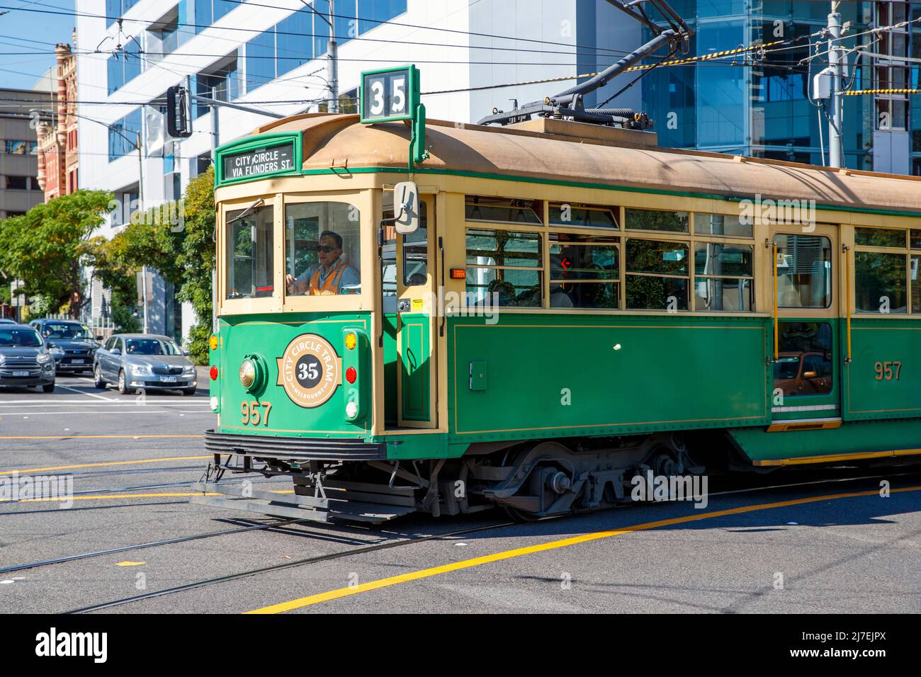 Route 35, tourist tram in Melbourne, Victoria, Australia, Saturday ...