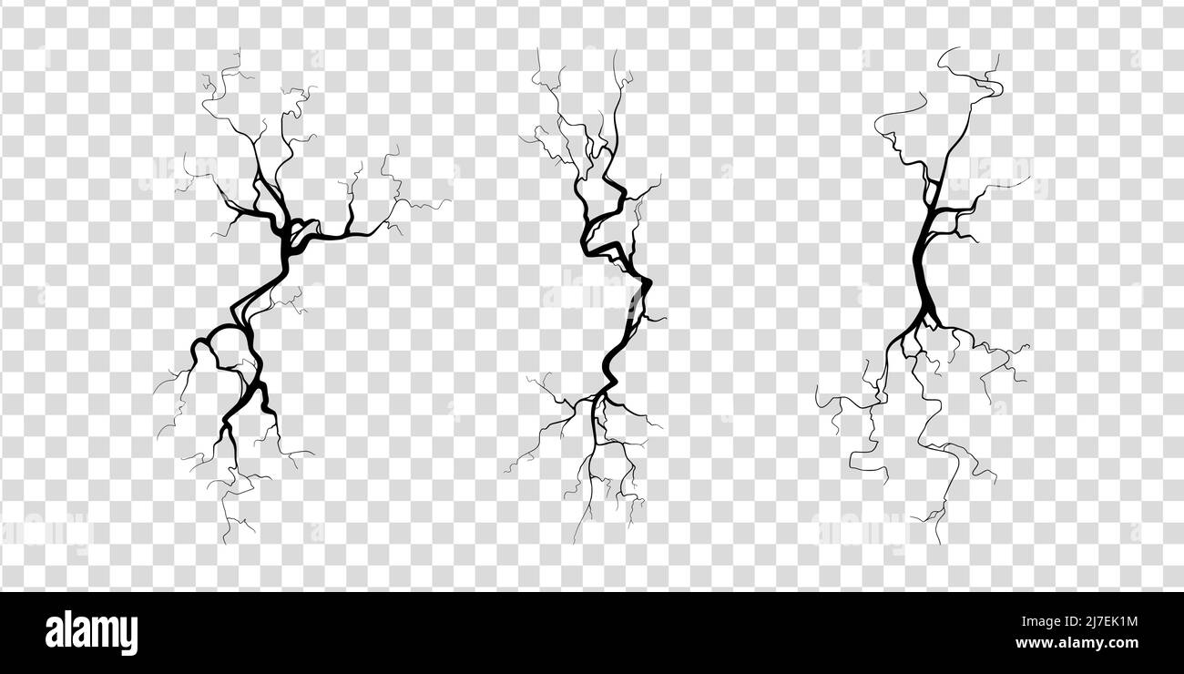 Crack on concrete or ground due to aging or drought. Set of fissures ...