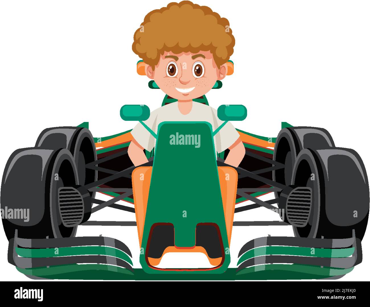 A man driving formula one racing car illustration Stock Vector Image ...