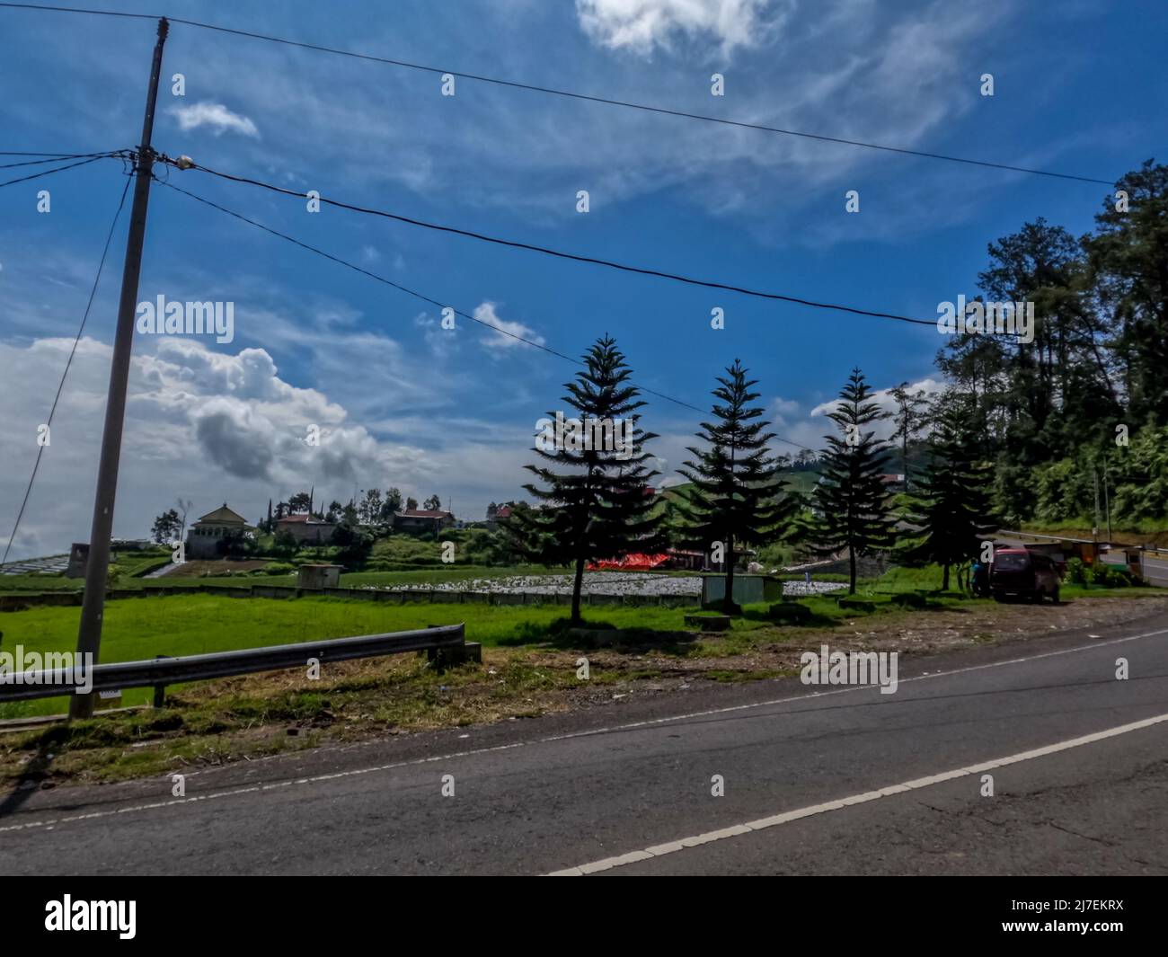 Natural scenery in the countryside in the highlands with cool air ...
