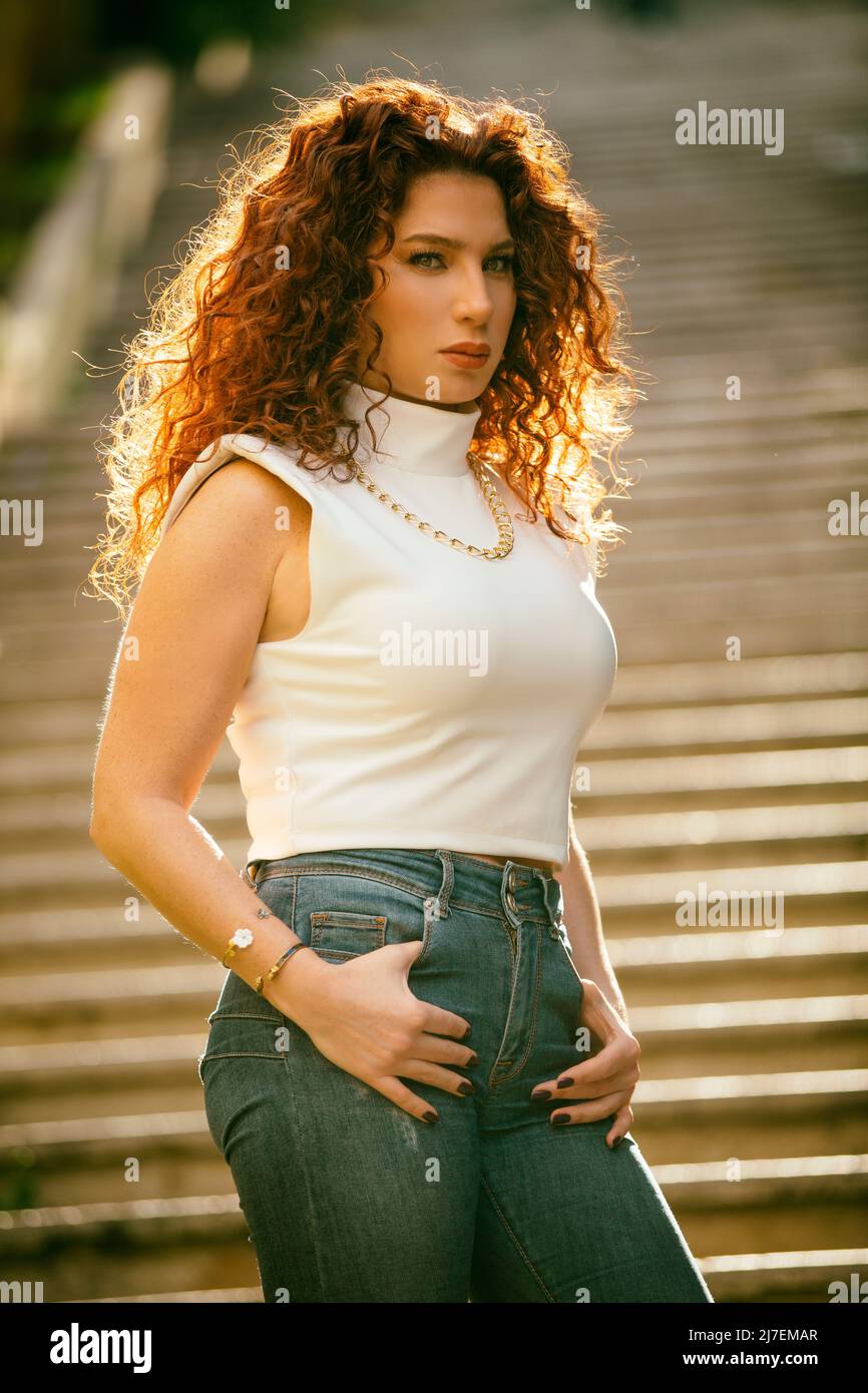 Strong redhead woman portrait hi-res stock photography and images - Alamy
