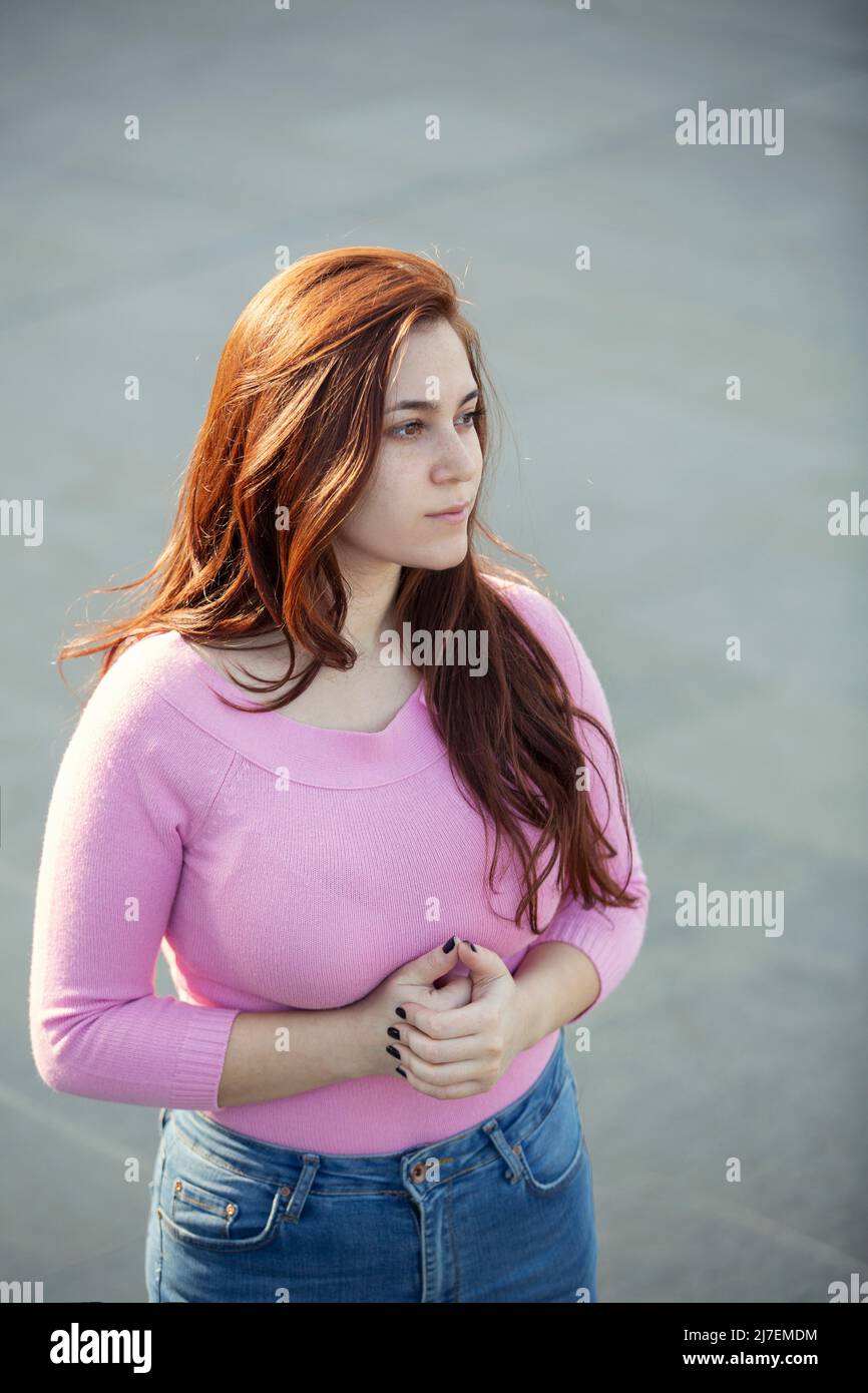 Woman anxious street hi-res stock photography and images - Alamy