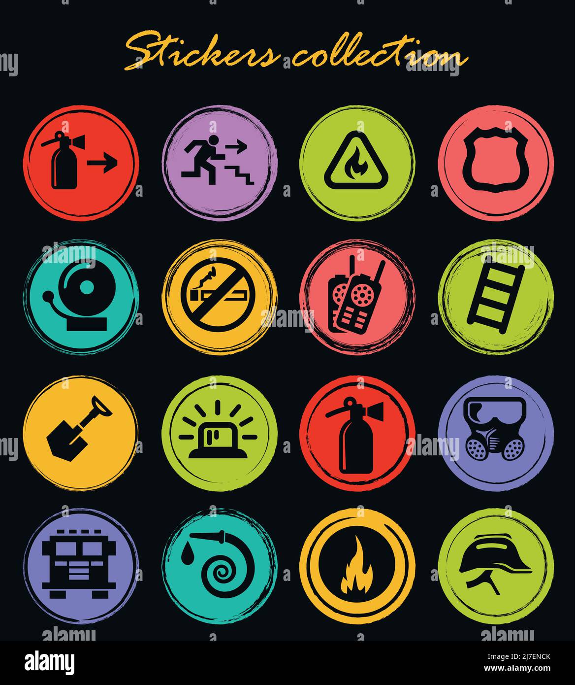 Fire-brigade vector icons for user interface design Stock Vector Image ...