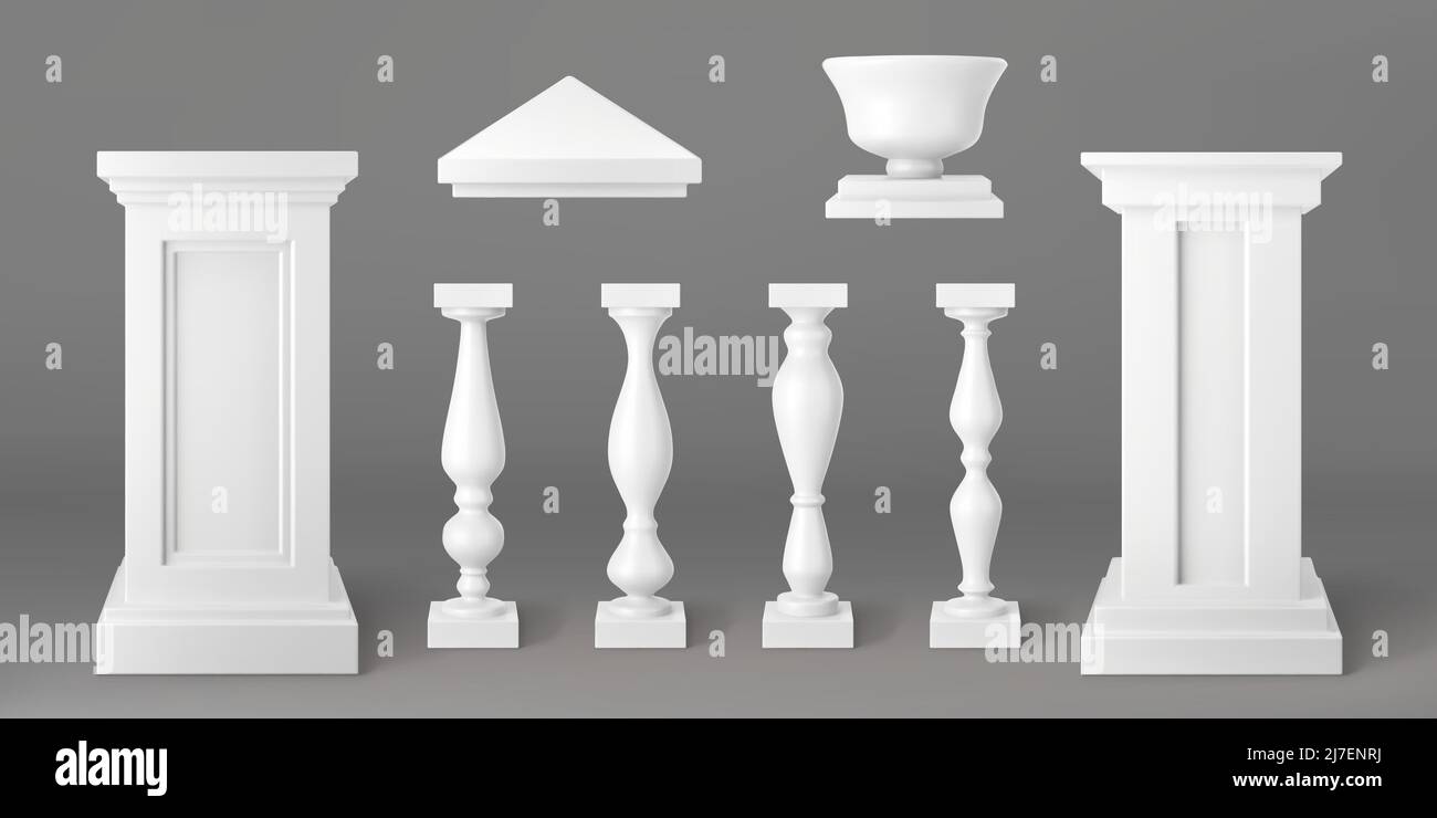 Architecture elements of balustrade for balcony, terrace, parapet ...