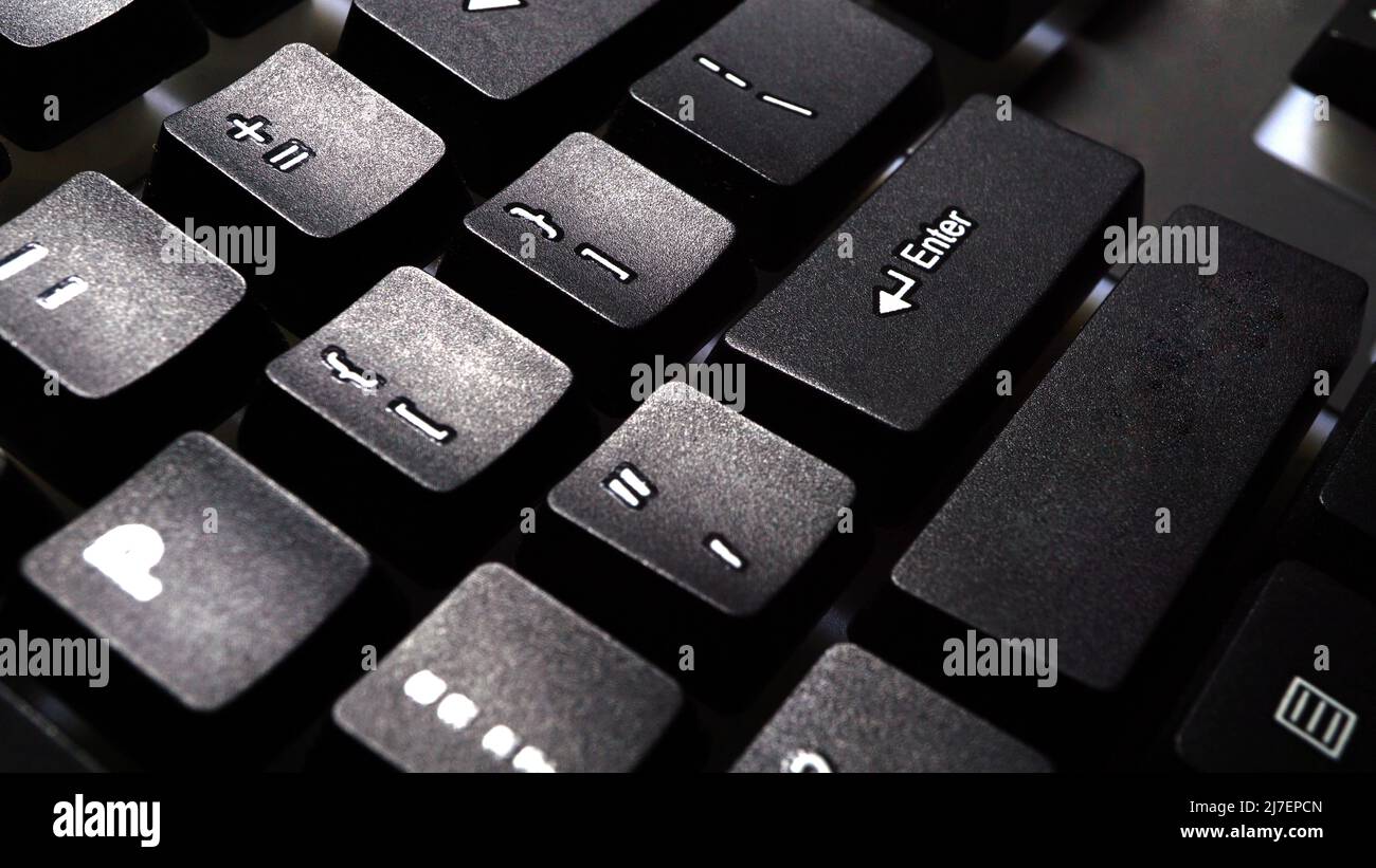 peripheral black keyboard keys for typing on computer, object photo ...