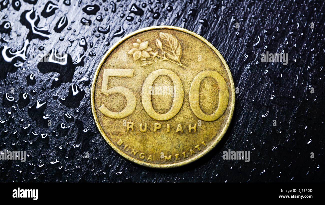 Indonesian state coin currency, object photo shot macro photography ...