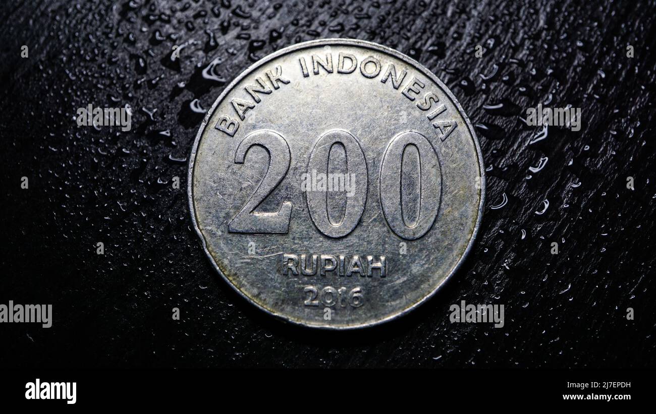 Indonesian state coin currency, object photo shot macro photography ...