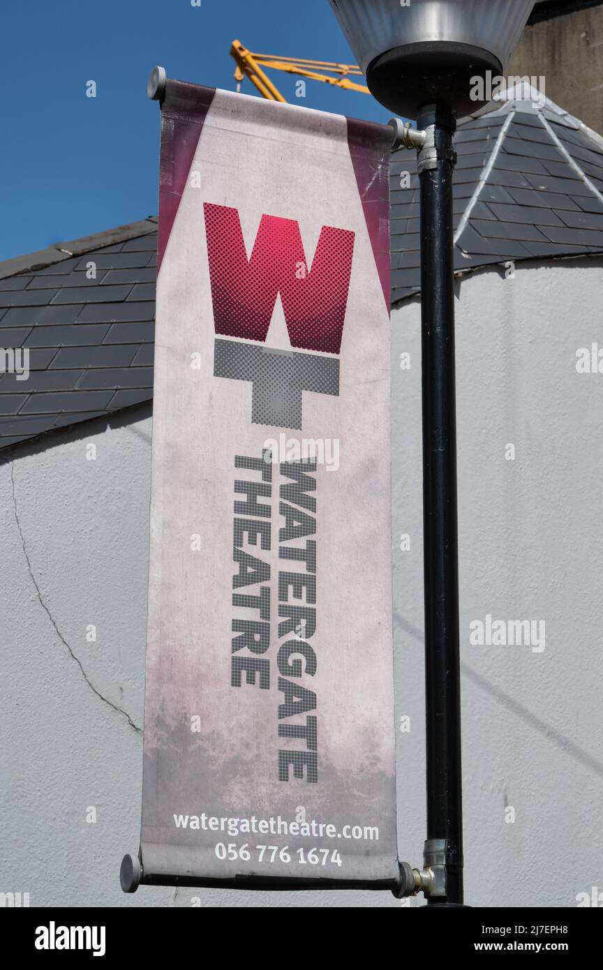 Kilkenny, Ireland- April 20, 2022: The sign for the Watergate Theatre ...