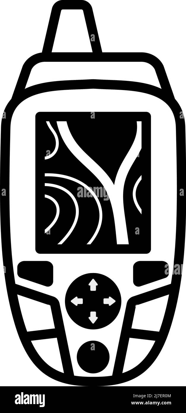Icon Of Portable GPS Device. Bold outline design with editable stroke ...
